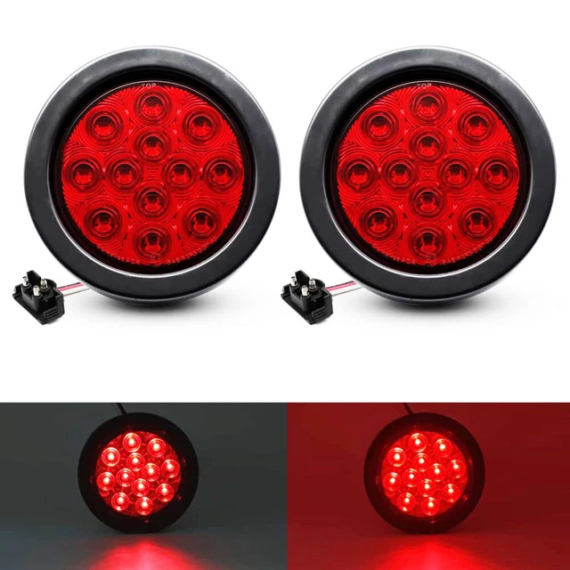2X 4& INCH Round LED Truck Trailer Stop Turn Tail Brake Lights ...