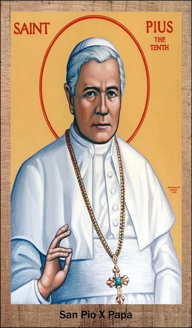 SANTINO HOLY CARD SAN PIO X PAPA in stile icona su carta EUR 2,00 ...