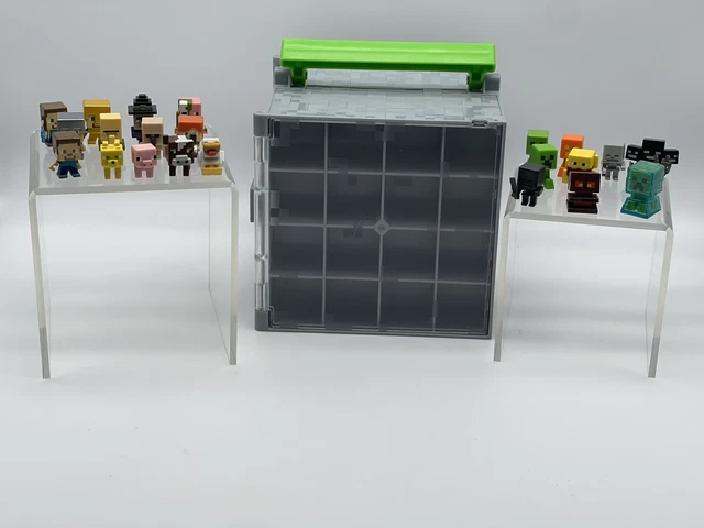 MATTEL MINECRAFT CUBE Mini Block Figures Collector Display Case Lot of ...