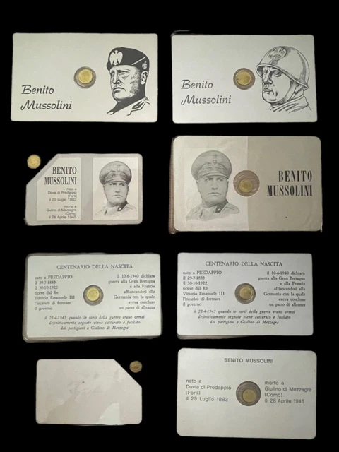 LOTTO DI 4 Tessere Militari Benito Mussolini EUR 48,00 - PicClick IT