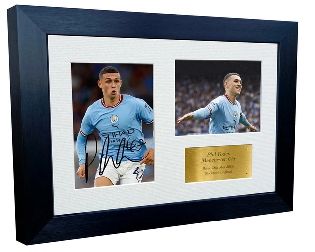 SIGNED PHIL FODEN Manchester City Autographed Photo Photograph Picture ...
