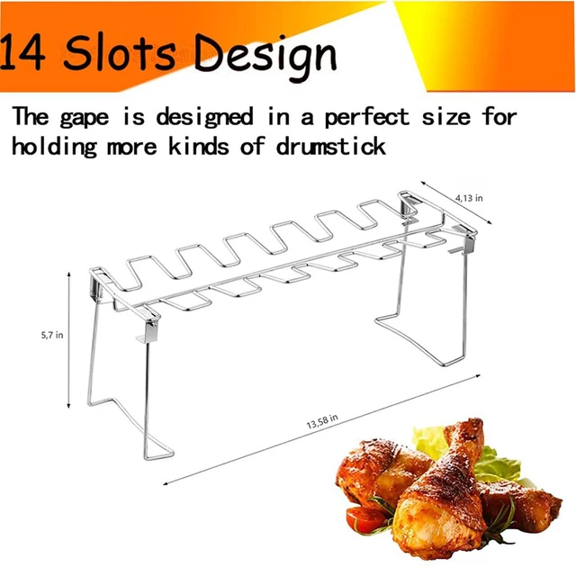 FOLDING CHICKEN WING Leg Rack For Grill Smoker Oven Safe Barbecue ...