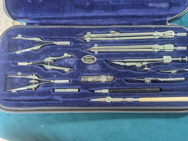ORIGINAL LOTTER GERMAN Drawing Instrument Set Engineering Surveying £ ...