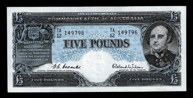 1954 R49 5 Pound Pre-Decimal Banknote..coombs/Wilson Signatures ...