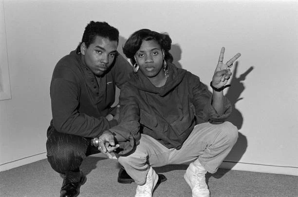 RAPPER MC LYTE appears in a portrait with DJ K-Rock taken on Apri - Old ...