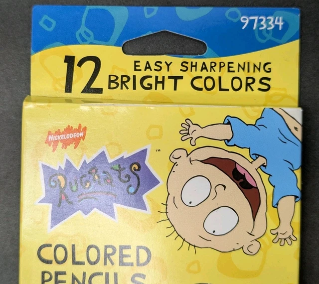 VINTAGE NICKELODEON RUGRATS Sealed 90's 12 Pk Colored Pencils NOS £19. ...