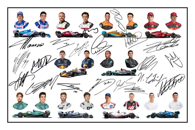 FORMULA 1 DRIVERS 2022 Signed A4 Autograph Photo Print F1 Leclerc Sainz ...