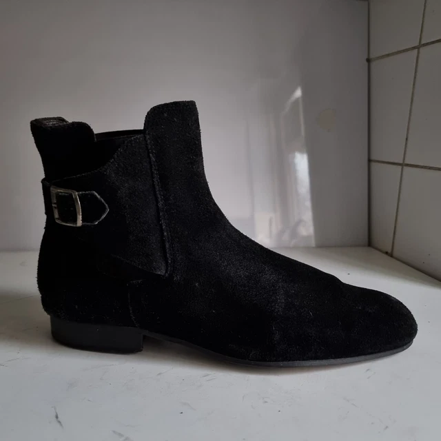 RODIER DESIGNER UK 9 Eu 43 Mens Black Real Suede Leather Ankle Chelsea ...