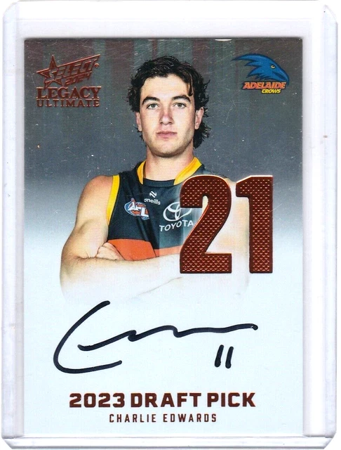 AFL LEGACY ULTIMATE 2024 DRAFT PICK CHARLIE EDWARDS ADELAIDE CROWS ...