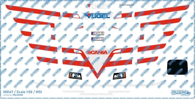 TRUCKMO DECALS VÖGEL Transporte Scania S Next Generation 100147 Scale 1 ...