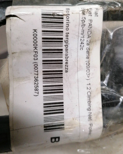 46804522 MECCANISMO TERGIPARABREZZA CON MOTORINO per FIAT PANDA VAN (3U ...