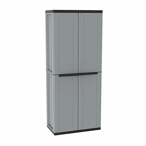TERRY GARDEN OUTDOOR Plastic Storage Cabinet, 2 Doors, 3 Storage ...