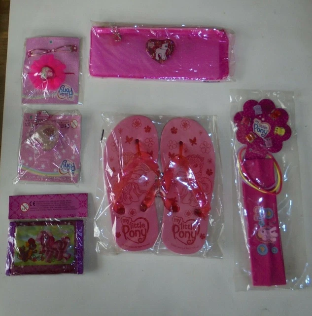 MY LITTLE PONY Collection Flip Flops Purse Hair Bobble Hair Clips Ring ...