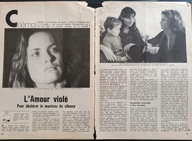 VIOL YANNICK BELLON Nathalie Nell L'amour Violé Article Interview 3p ...