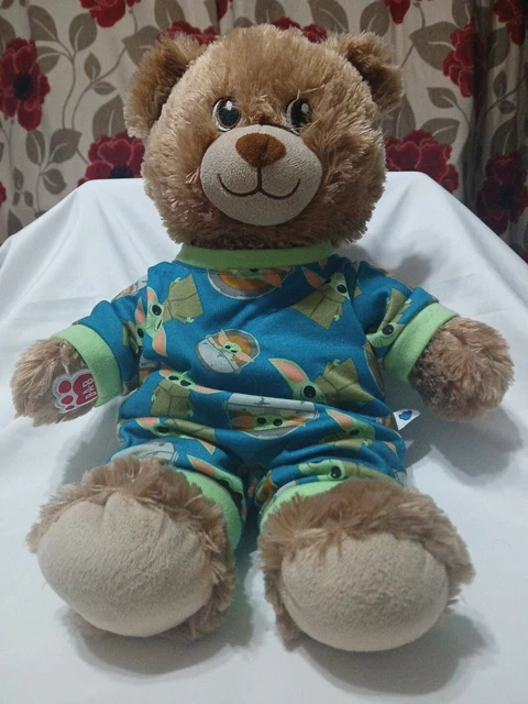 BUILD A BEAR Classic Teddy Cream Star Wars Baby Yoda Grogu Pyjamas Soft ...