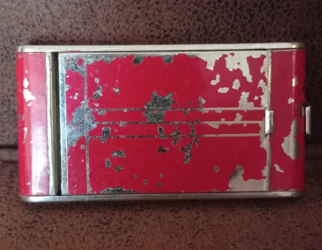 MINAUDIÈRE ART DÉCO Porte Cigarettes Poudrier Rouge à Lèvres Métal ...