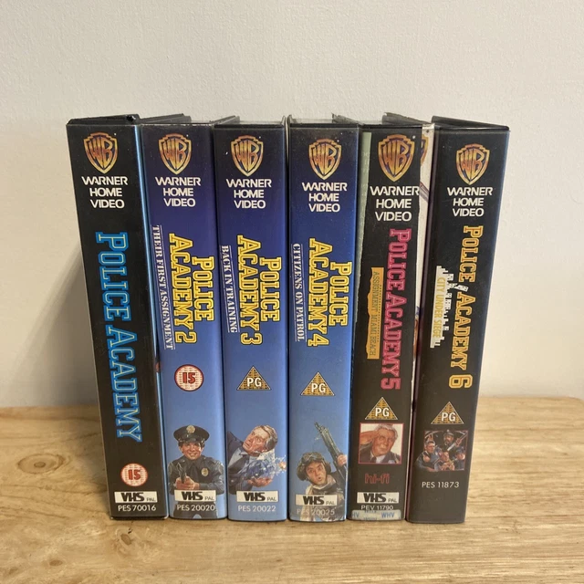 6 X POLICE Academy VHS Bundle. Vintage. Rare. Tested & Working. 1, 2,3 ...