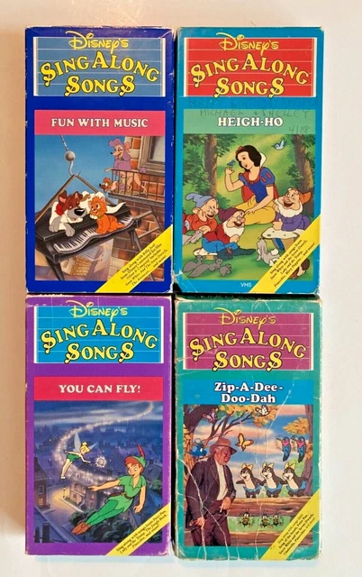 DISNEY SING ALONG Songs VHS Lot Of 4 Heigh Ho Disneyland Fun Jungle ...