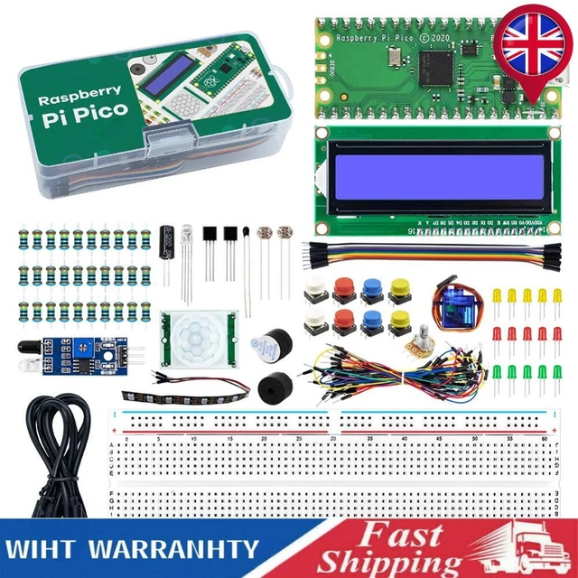 FOR RASPBERRY PI Pico RP2040 Starter Kit Breadboard 9G Servo Electronic DIY Kit £15.71 - PicClick UK