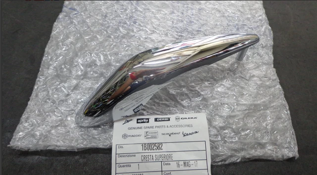 CRÊTE GARDE-BOUE CHROME Art. 1B002582 Per Vespa GTS 125 -gts 300 - 4T ...