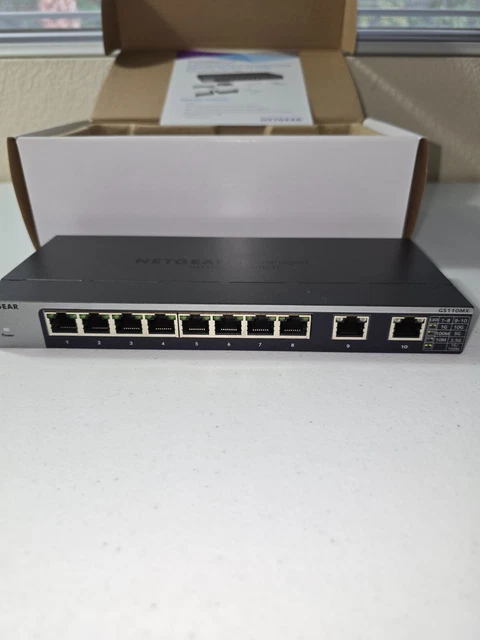 NETGEAR 10-PORT GIGABIT/10G Ethernet Unmanaged Switch GS110MX-100NAS ...