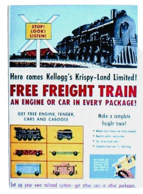 VINTAGE AD CEREAL Box Premium Train on Fridge Metal Magnet 1YR Warranty ...