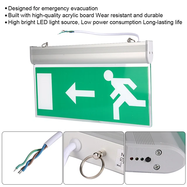 EMERGENCY EXIT SIGN Light LED Fire Lights Left Right Evacuation ...