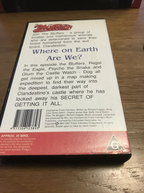 THE BLUFFERS WHERE on earth are we? VHS video rare kids cartoon show ...