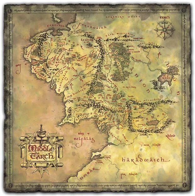 DANIEL REEVE FIRST merchandising map Middle earth lord of the rings ...