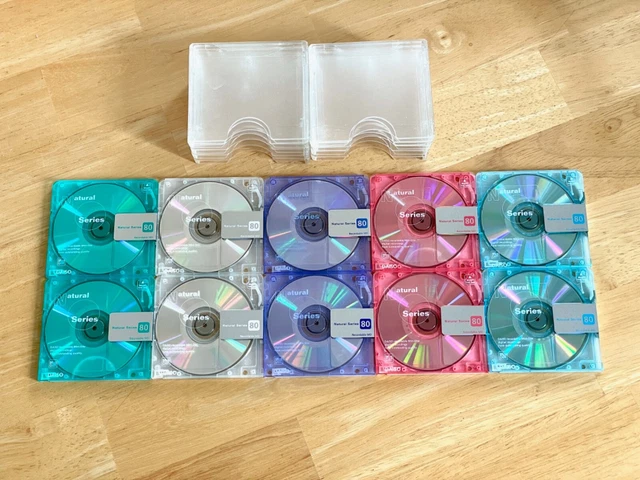 10 DAISO MINIDISC 80 usati rari Japan Natural Series incl. Custodie EUR ...