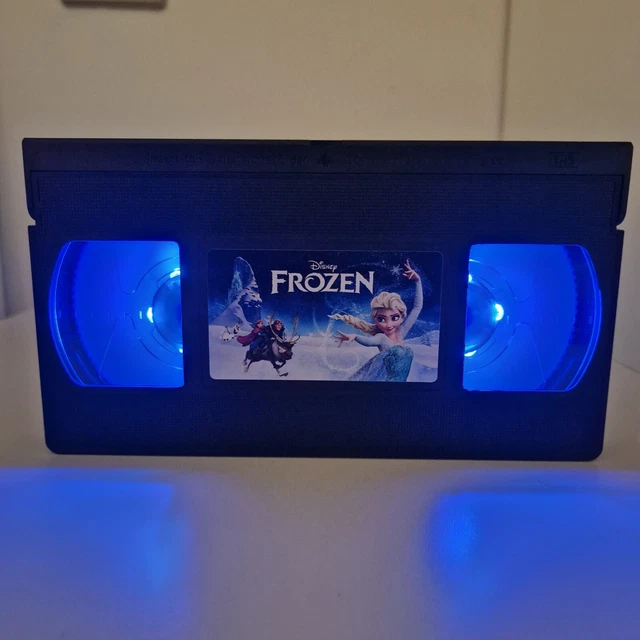 DISNEY'S FROZEN HANDMADE LED VHS Tape Lamp Birthday Gift Present Retro ...