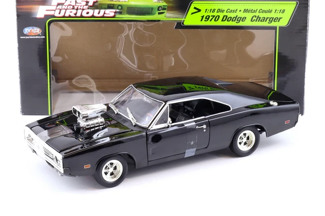 1 18 Ertl Joyride 1970 Dodge Chargeur The Fast And The Furious Noir