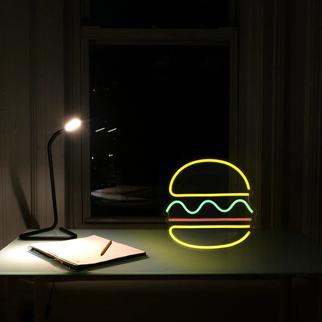 YELLOW AS HAMBURG Modeling Lamp LED Beer Sign Neon Light Cheeseburger £ ...