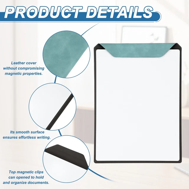 11.8X8.9& PU LEATHER Calendar Dry Erase Whiteboard with Wipe Cloth ...