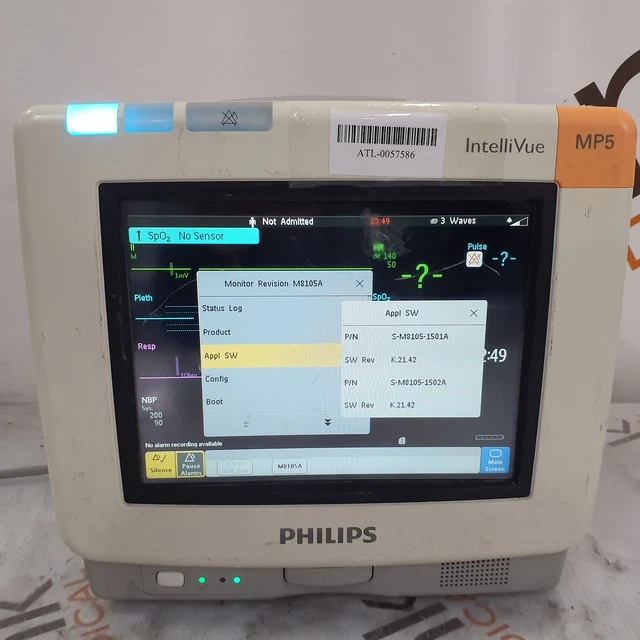 PHILIPS INTELLIVUE MP5 - EKG, schnelles SpO2, Patientenmonitor im ...