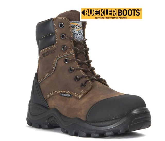 BUCKLER WATER PROOF Safety High Leg Zip Side Boots Bsh008Wpnm Size Uk 6 ...