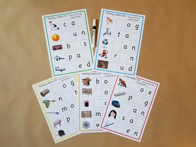 MISSING LETTERS, CVC Words phonics Teaching resource - EYFS/SEN/KS1 £3. ...