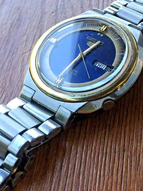 SEIKO 6119 7450 rare 1973 ORIG.TWO TONE BRACELET GP BEZEL SERVICED ...