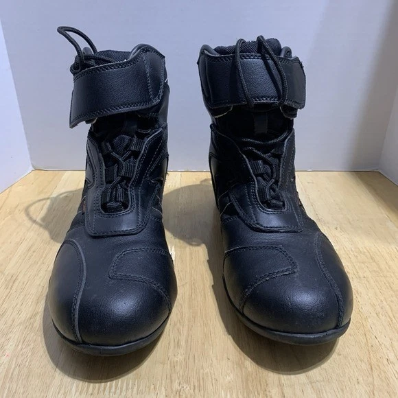 VULCAN TROOP SPORT Leather Motorcycle Boots V310 US Mens 9.5 Black £61. ...