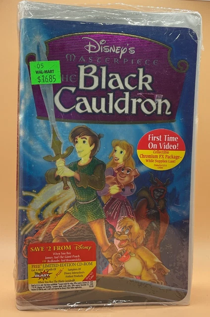 THE BLACK CAULDRON VHS Disney Clamshell Partial Shrink Hype Stickers ...