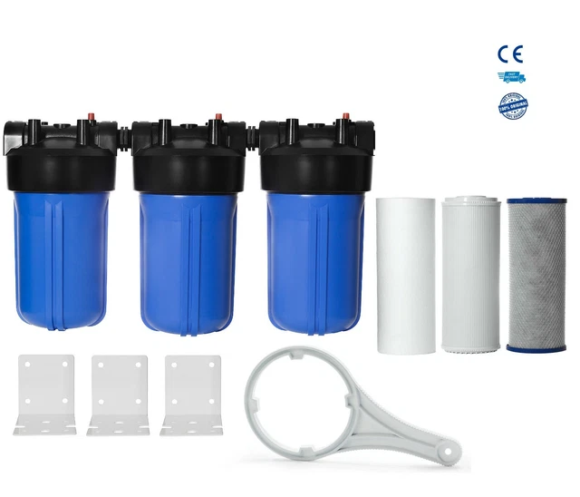 3 STAGE BIG Blue BB10" HMA Water Purifier Koi Pond Fish House Dechlorinator £162.90 - PicClick UK