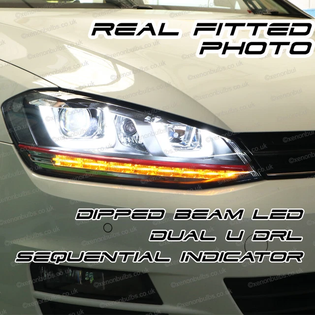 VW GOLF MK7 Vii Red Gti Drl Bi Xenon Headlamps Led Daytime Running ...