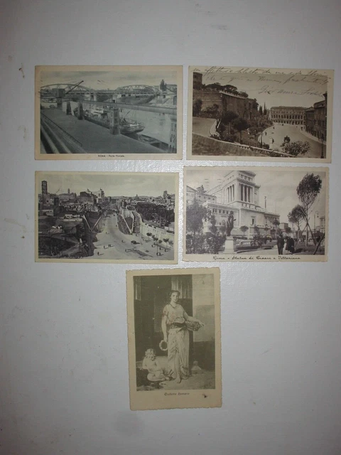 9 CARTOLINE ROMA For Piccolo-Porto Fluviale-Chiatta-Barca-Costume ...