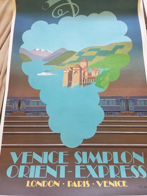 VINTAGE ORIGINAL VENICE Simplon Orient Express Railway Poster French ...