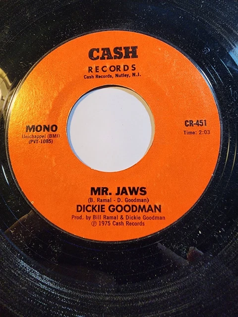 DICKIE GOODMAN 0MR. Jaws + thème d'Irv - (Cash Records, 1975) excellent ...