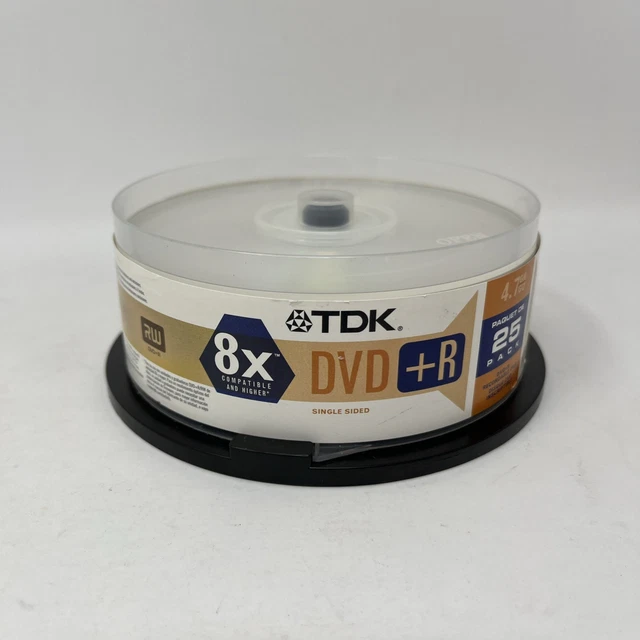 TDK DVD+R 25 Blank Discs 8X 120Min 4.7GB RW $13.95 - PicClick