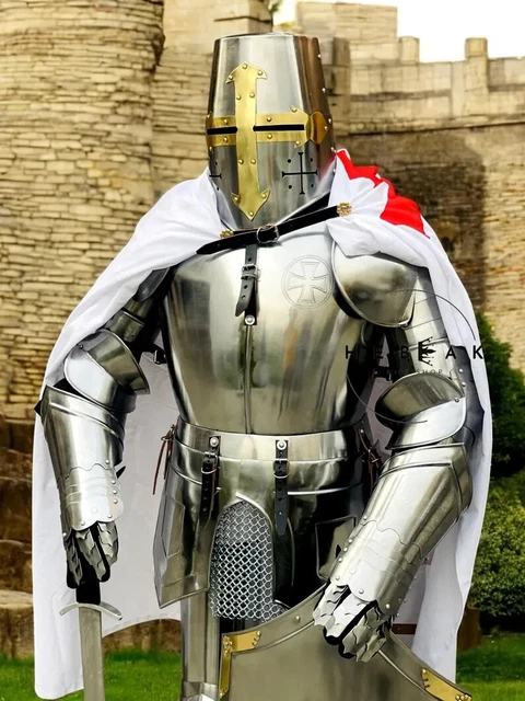 TEMPLAR MEDIEVAL SUIT Of Armor Knight Wearable Full Body Armour ...
