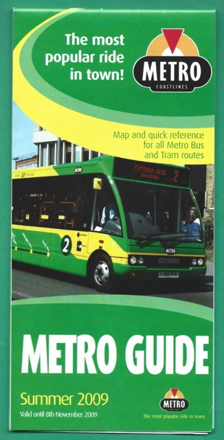 METRO COASTLINES MAP and guide to all Metro bus and tram routes Summer ...