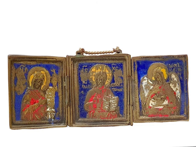 RUSSISCHE REISE-IKONE DEESIS als Tryptichon Russland Russian Travel Icon 19. Jh. EUR 1.299,99 ...