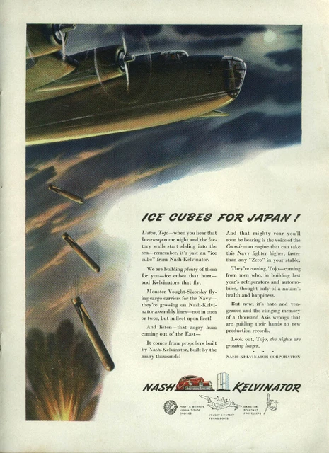 ICE CUBES FOR Japan! B-24 Liberator drops load Nash ad 1942 £9.52 ...